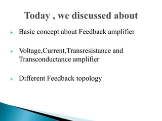Feedback amplifier by purnea college of enginnering | PPT