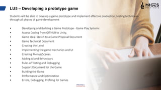 Game Development Course | Game Art Institute | MAGES Institute | PPT