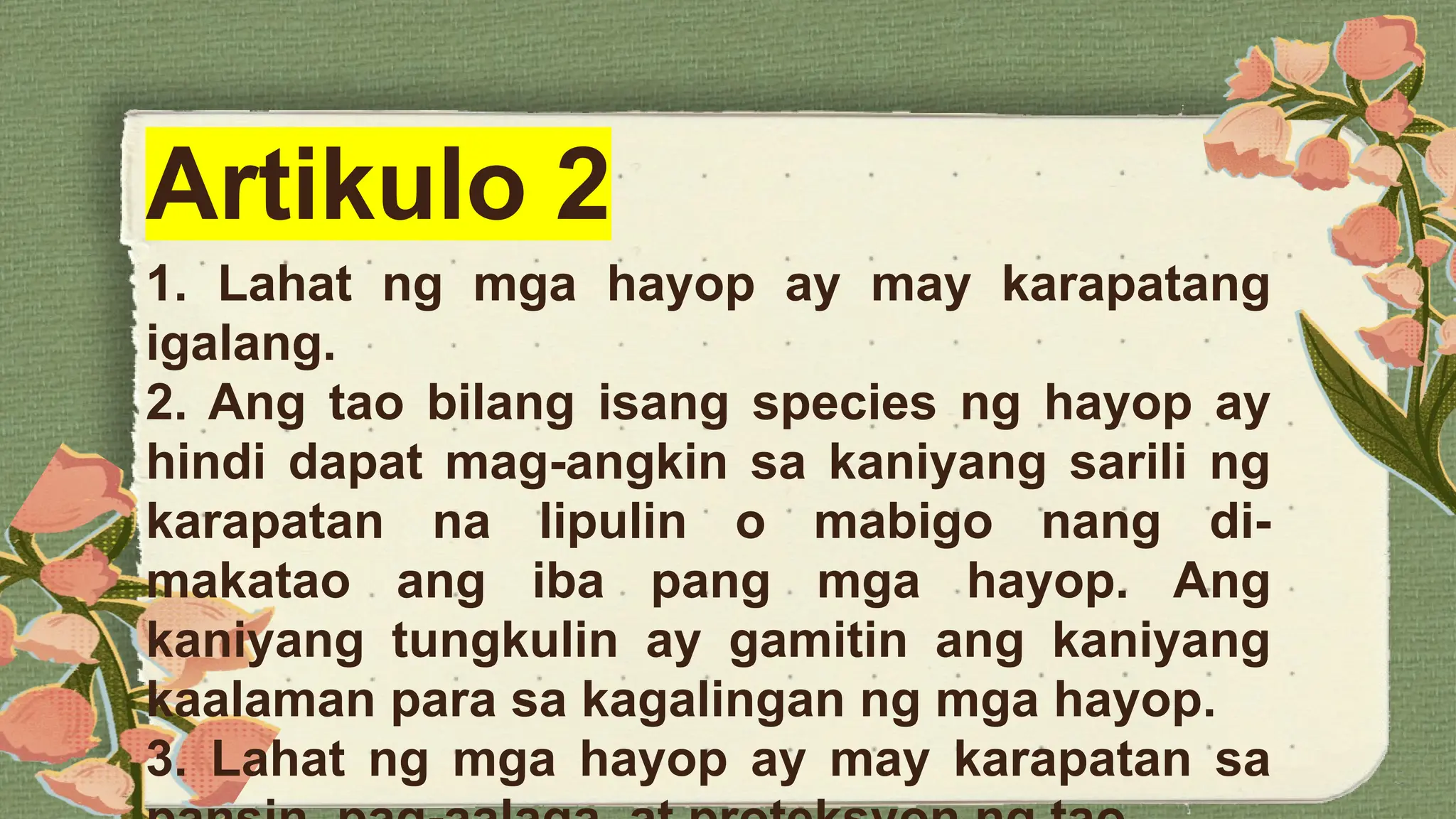 PPT - GMRC4 Pangangalaga sa mga Hayop bilang bahagi ng kapaligiran.pptx