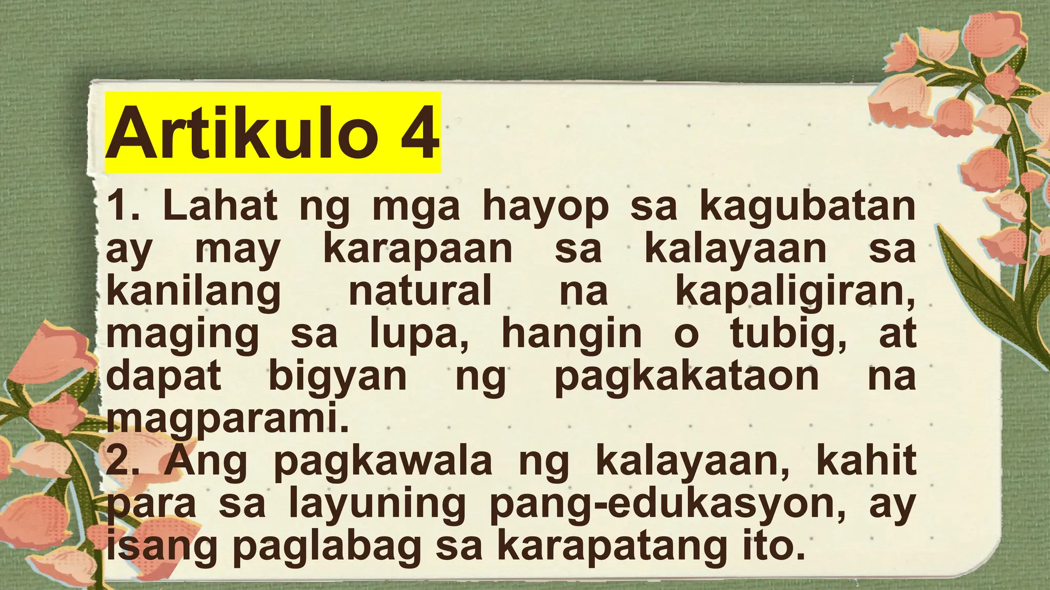 PPT - GMRC4 Pangangalaga sa mga Hayop bilang bahagi ng kapaligiran.pptx