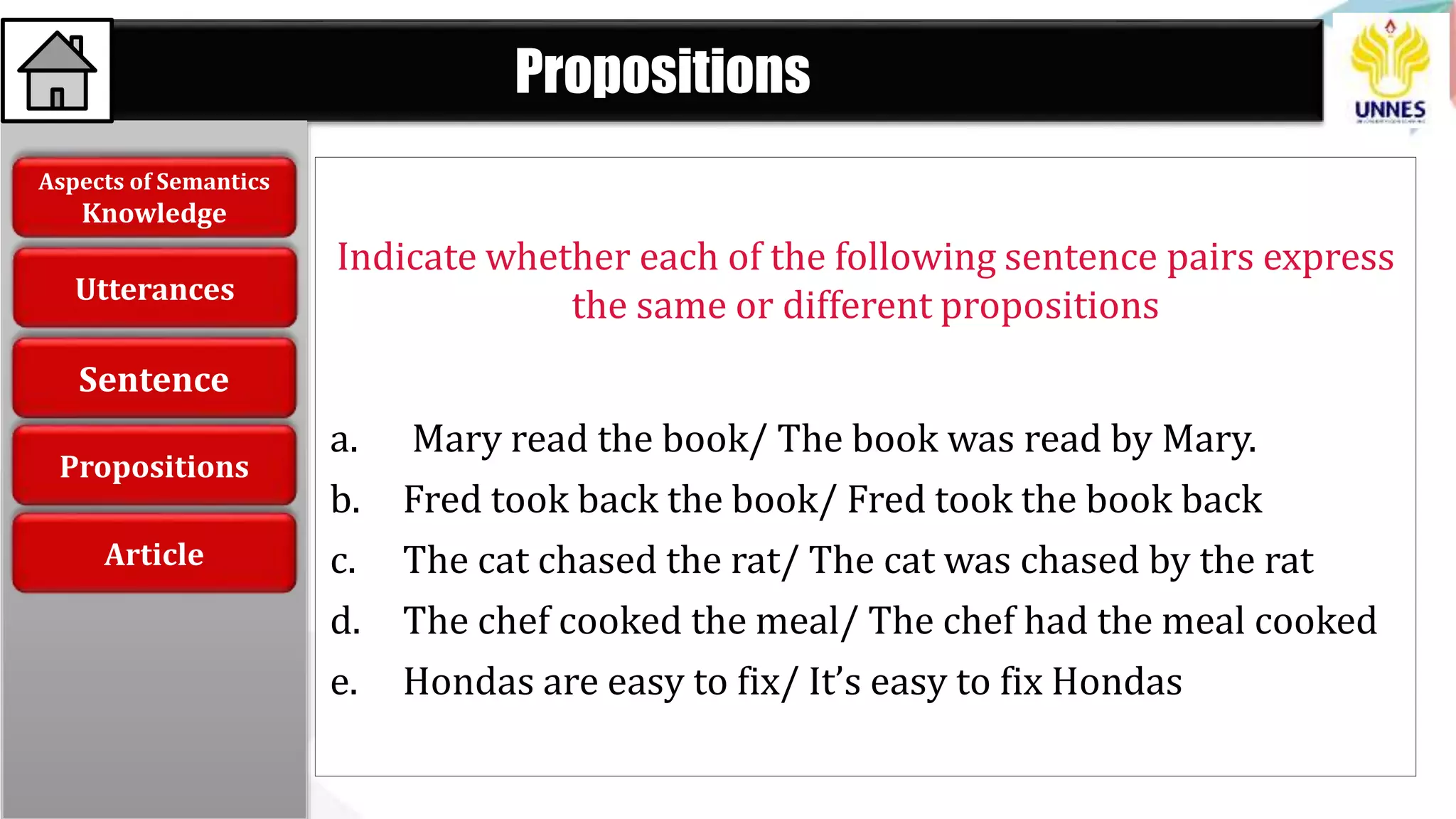 Aspects of Semantic Knowledge_Sentences-Utterances-Propositions | PPTX