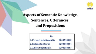 Aspects of Semantic Knowledge_Sentences-Utterances-Propositions | PPTX