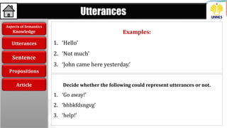 Aspects of Semantic Knowledge_Sentences-Utterances-Propositions | PPTX