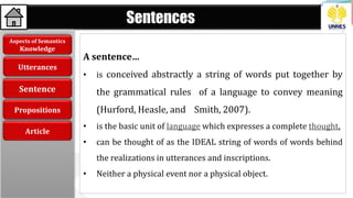 Aspects of Semantic Knowledge_Sentences-Utterances-Propositions | PPTX