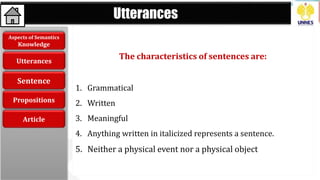 Aspects of Semantic Knowledge_Sentences-Utterances-Propositions | PPTX