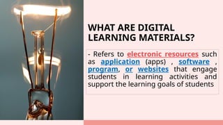 PPT - GROUP 7.DIGITAL And CONVENTIONAL Learning Materials To Enhance ...
