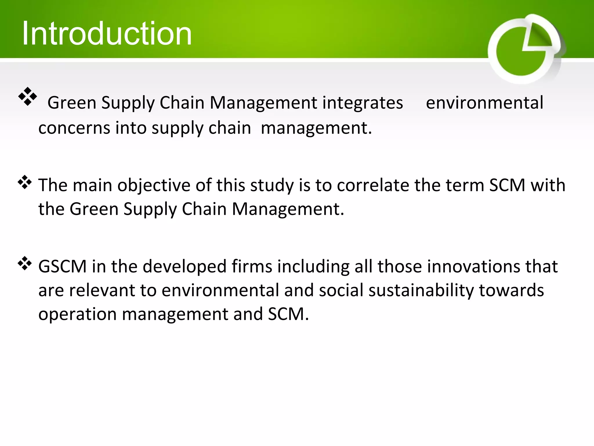 PPT On Green Supply Chain Managment | PPT
