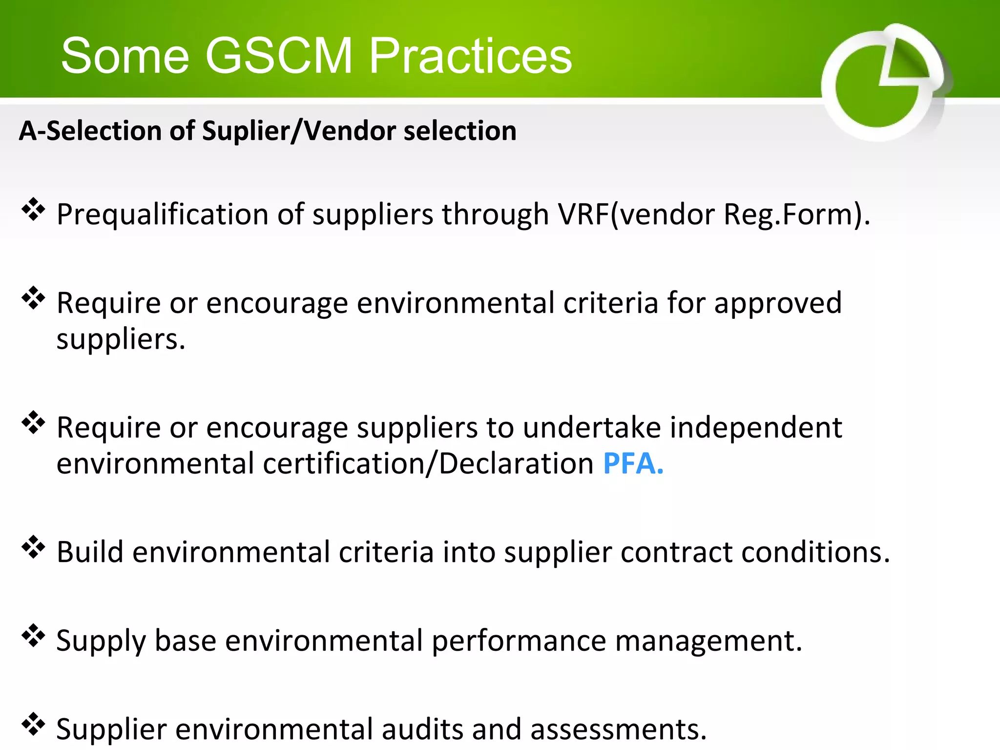 PPT On Green Supply Chain Managment | PPT