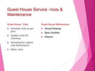 Ppt Guest House Maintenance | PPTX