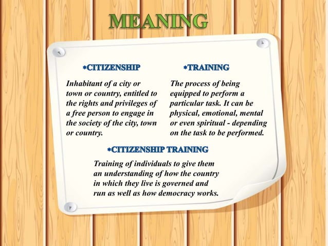 CITIZENSHIP TRAINING - DUTIES | PPT
