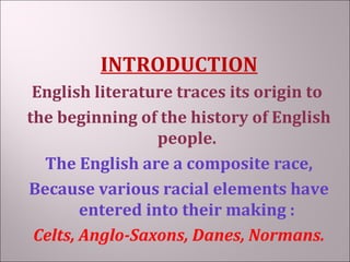 Ppt - History of English Literature - The Beginnings.... | PPT