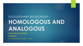 PPT - Homologous vs. Analogous structure | PPTX