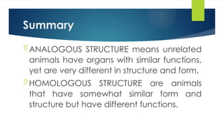 PPT - Homologous vs. Analogous structure | PPTX