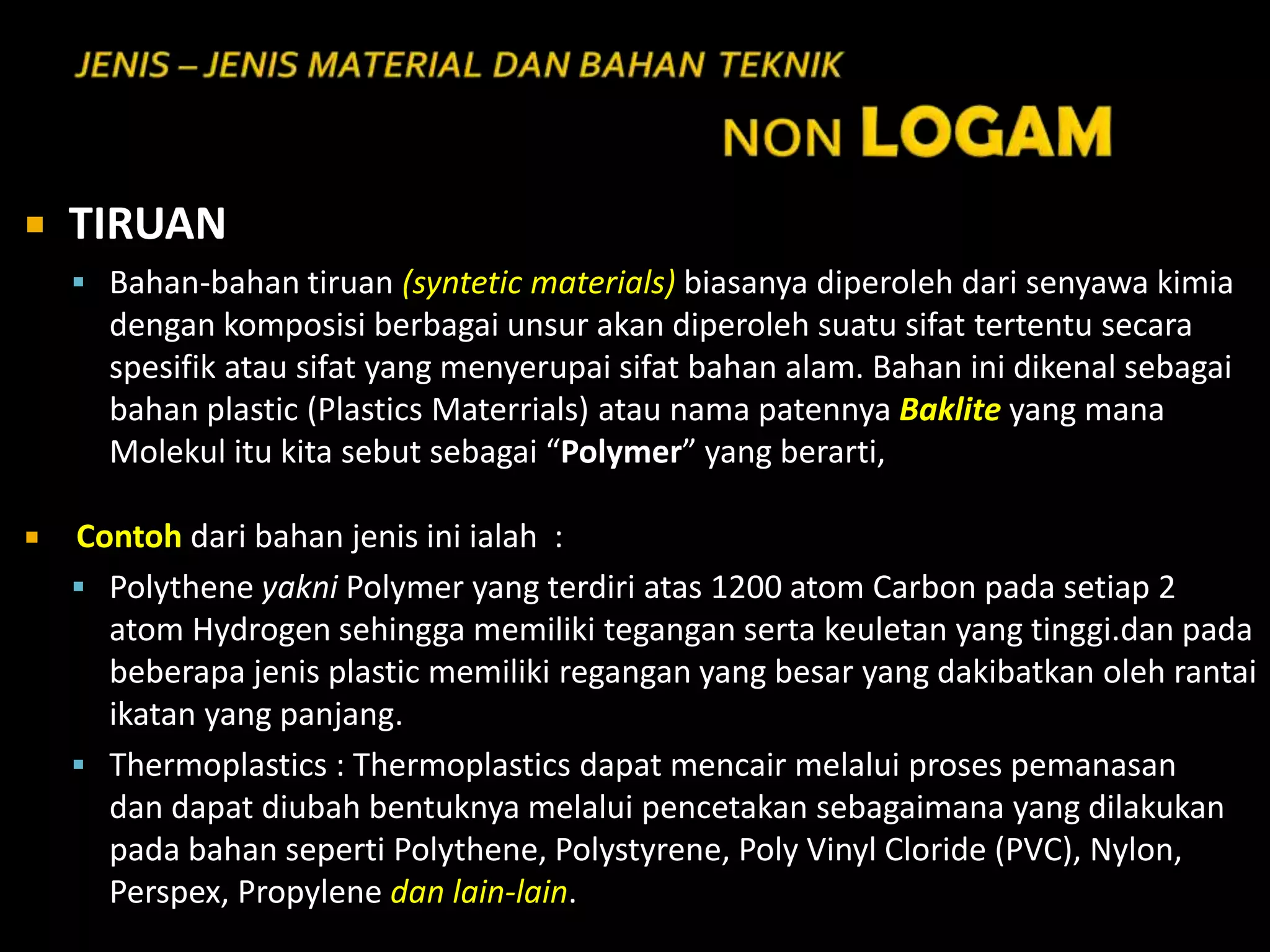 Jenis - Jenis Bahan Material | PPTX