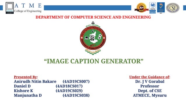PPT Image Caption Generator mini project | PPT