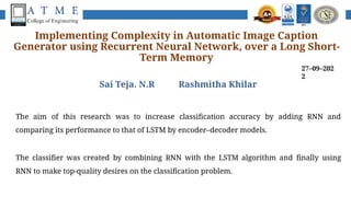 PPT Image Caption Generator mini project | PPT