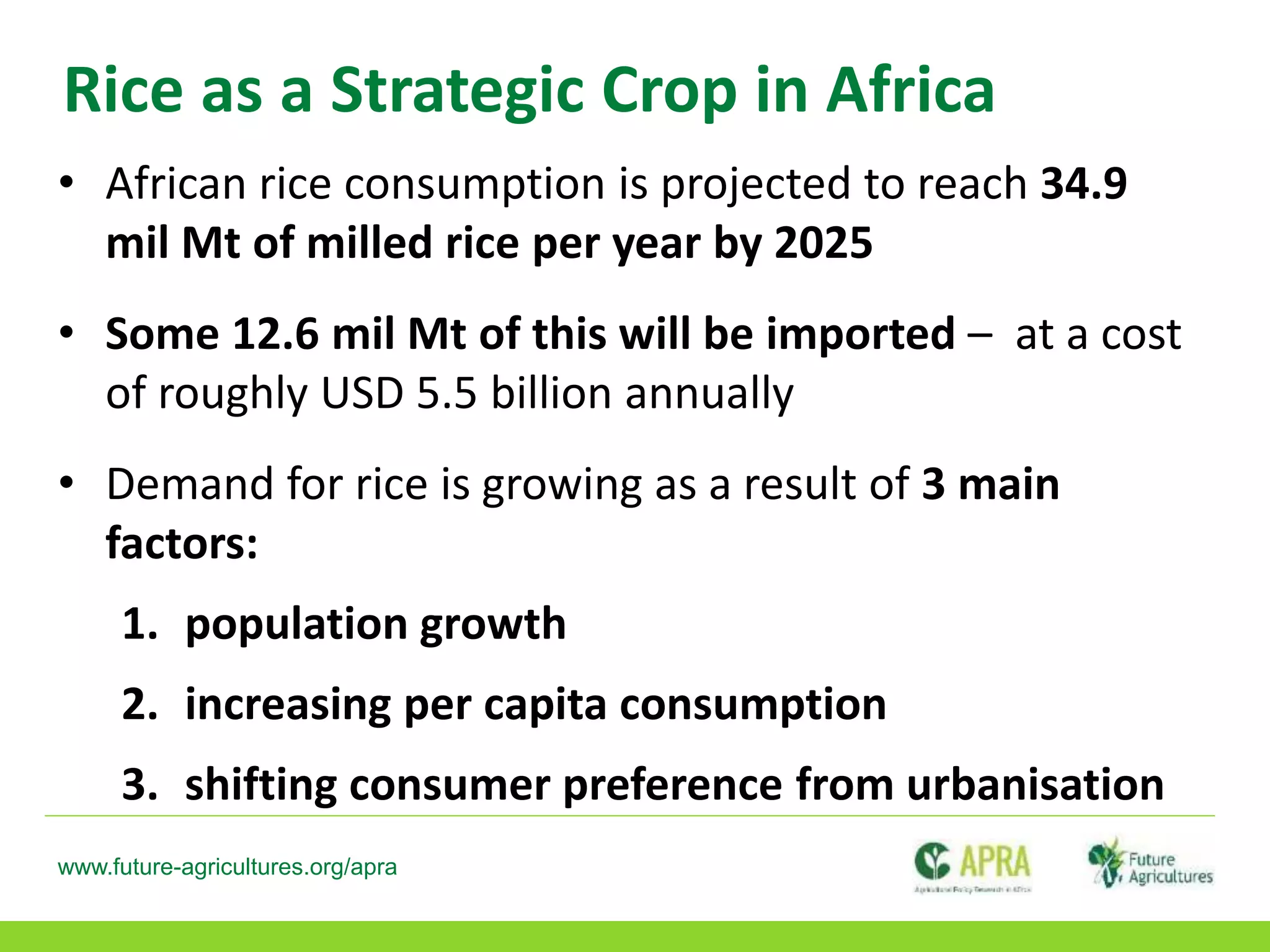 Importance of the rice sector in ethiopia | PPTX