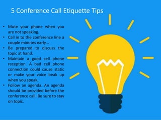 Importance on Conference Call Etiquette | PPTX