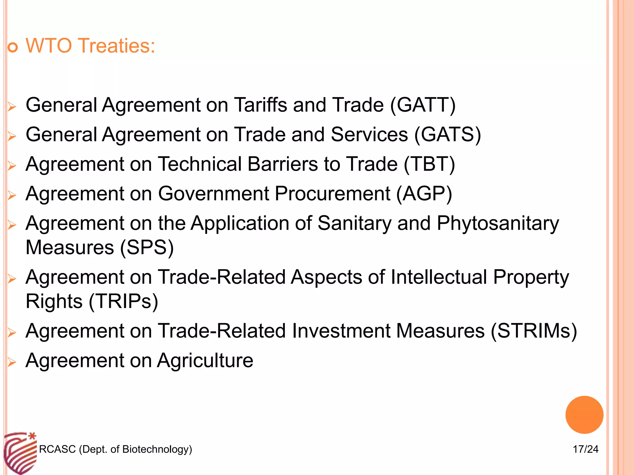 IPR-implications for India, WTO, WIPO, GATT, TRIPS | PPTX