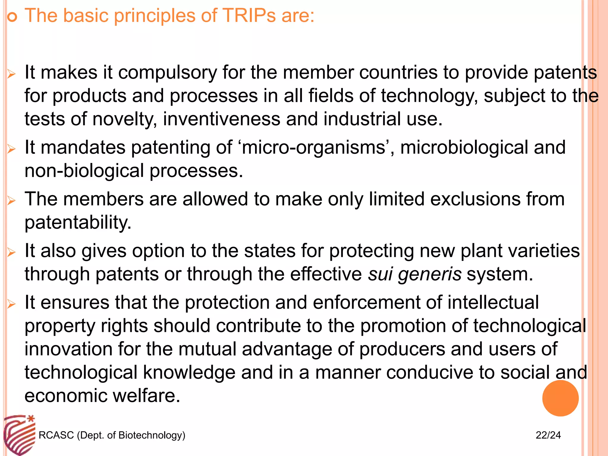 IPR-implications for India, WTO, WIPO, GATT, TRIPS | PPTX