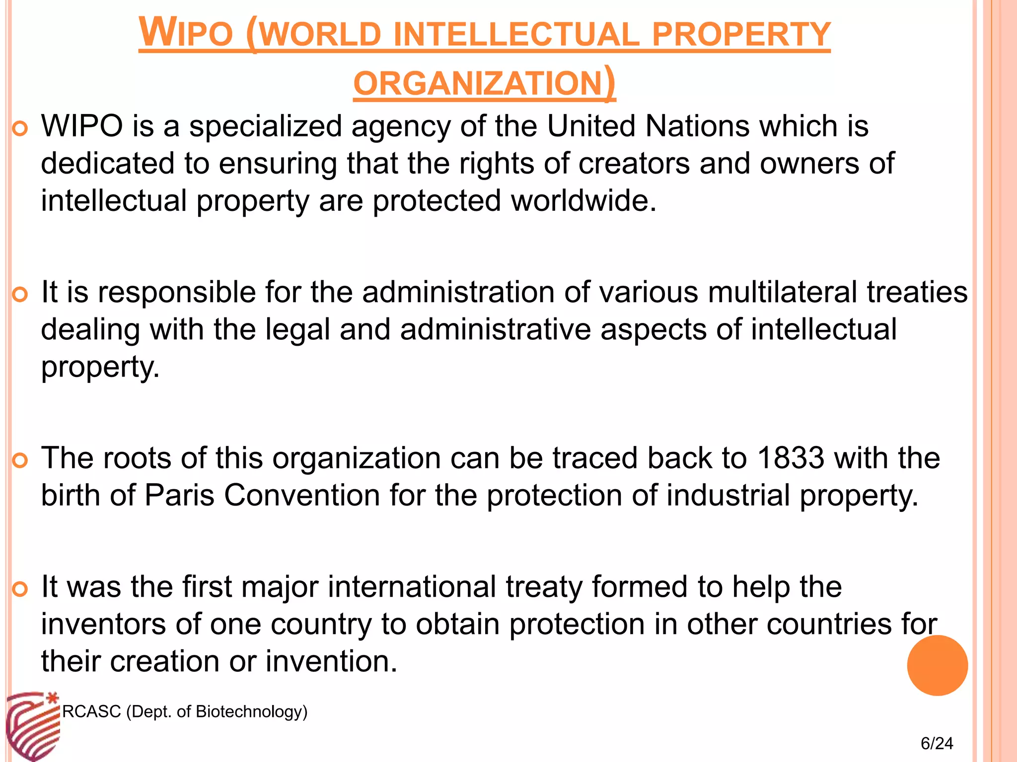 IPR-implications for India, WTO, WIPO, GATT, TRIPS | PPTX