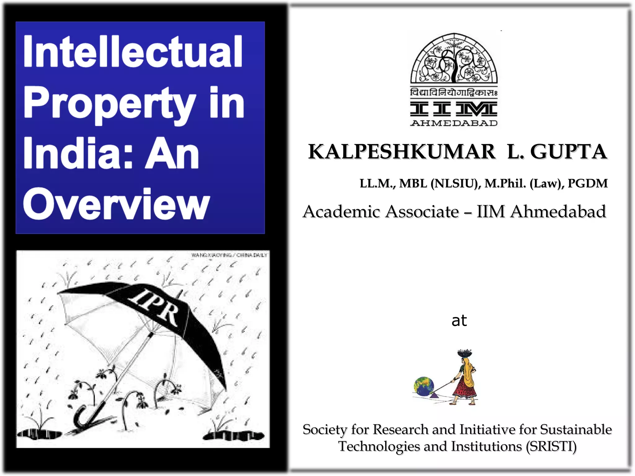 Intellectual Property Rights in India : An Overview | PPT