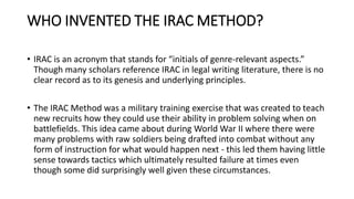 PPT-IRAC METHOD (ISSUE, RULE, ANALYSIS, AND CONCLUSION) | PDF