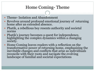 Rabindranath Tagore's short stories- Home Coming, Postmaster and Subha ...