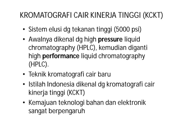 PPT-KROMATOGRAFI CAIR KINERJA TINGGI.ABC.DEF.GHIpdf | PDF