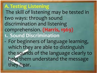 testing the receptive skills | PPTX