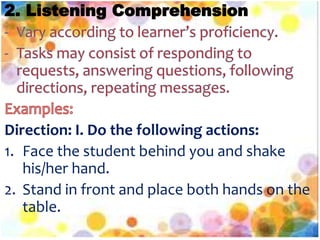 testing the receptive skills | PPT