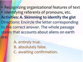 testing the receptive skills | PPTX