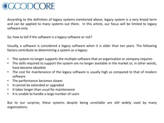 A Beginners Guide To Legacy Systems | PPTX
