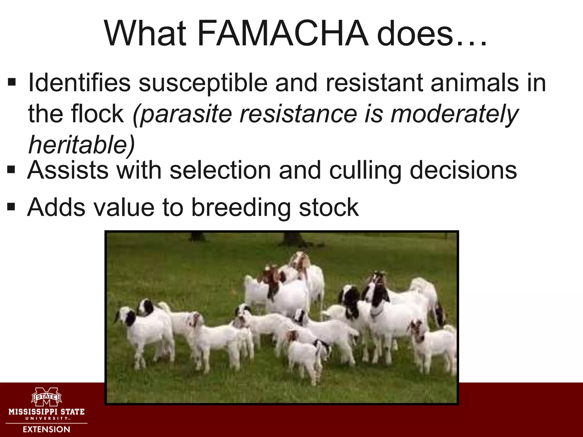 FAMACHA For the Control of Barber Pole Worm (Haemonchus contortus) in ...