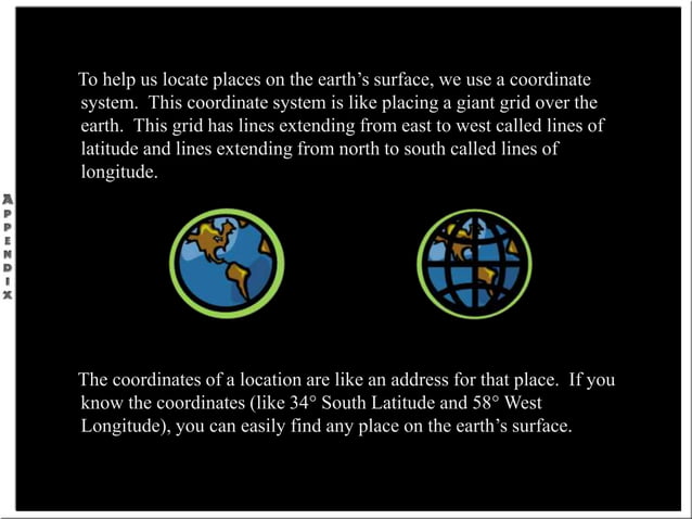 Locating Places Using Coordinates.ppt | Geography | Science