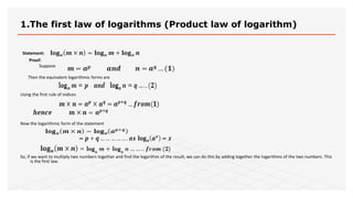 Chapter -3 Logarithms | PPTX | Chemistry | Science