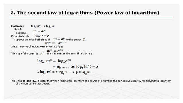 Chapter -3 Logarithms | PPTX | Chemistry | Science