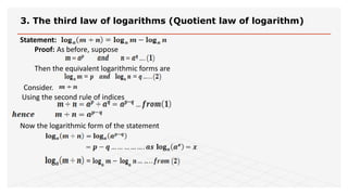 Chapter -3 Logarithms | PPTX | Chemistry | Science