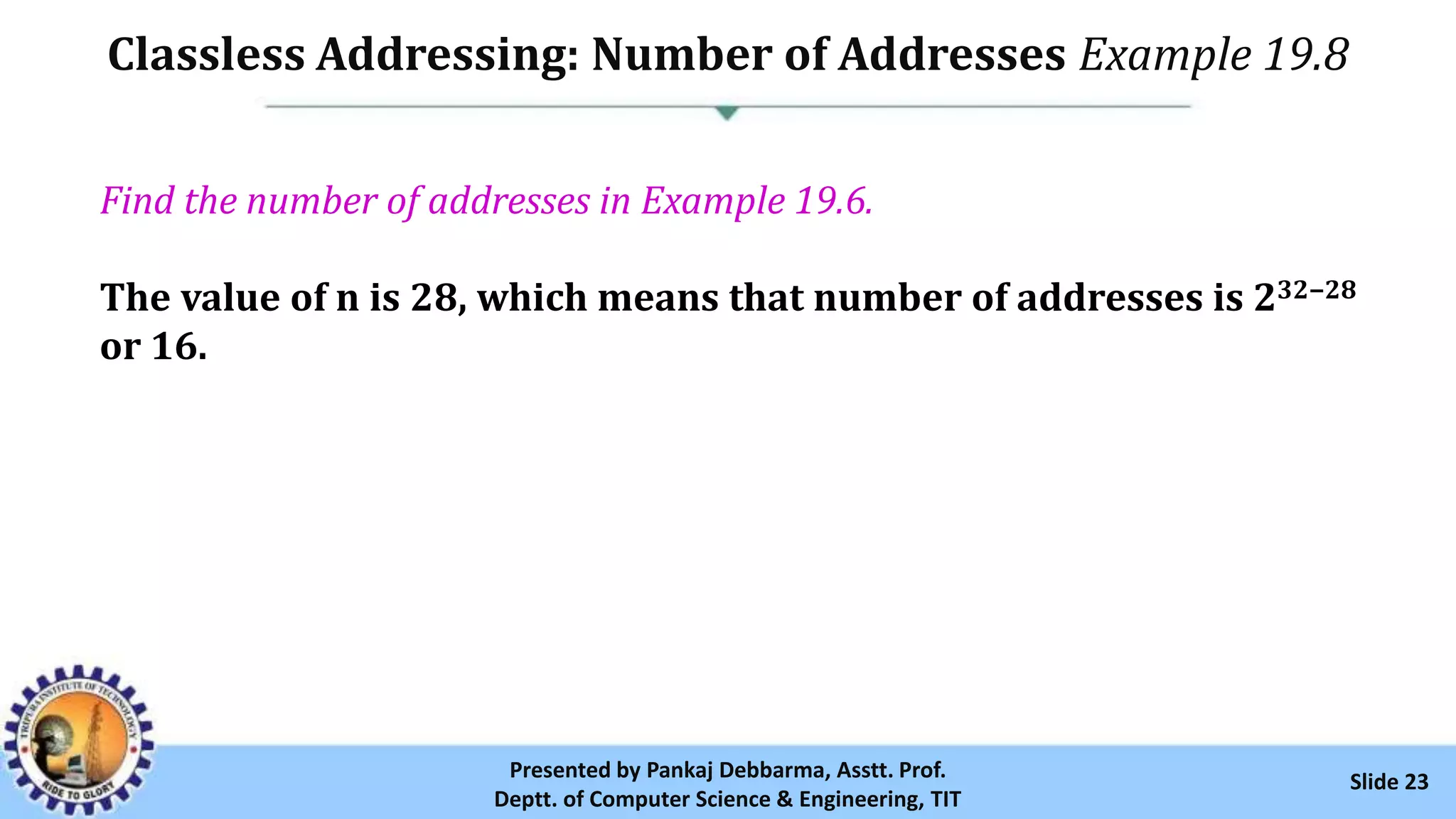 NETWORK LAYER - Logical Addressing | PPTX
