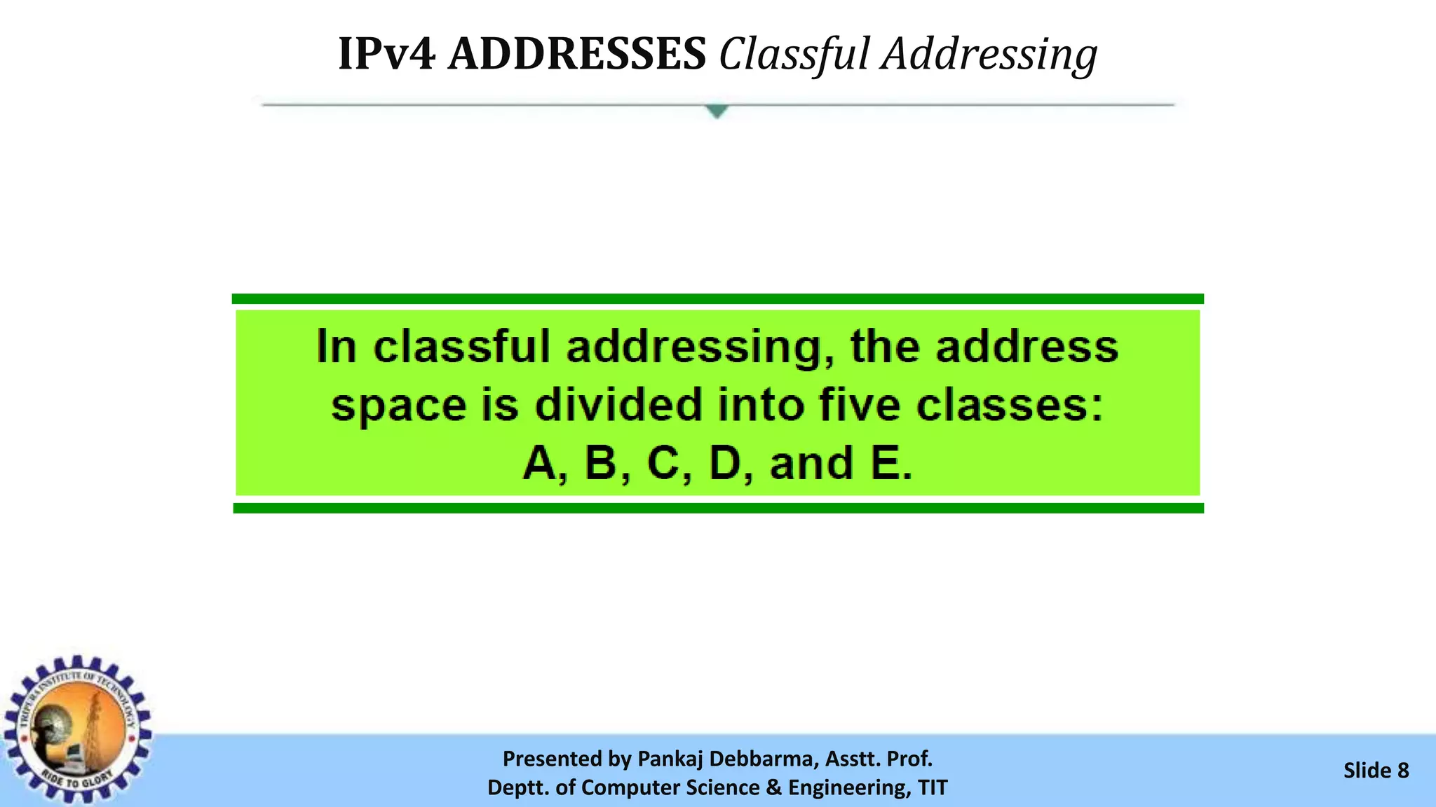 NETWORK LAYER - Logical Addressing | PPTX