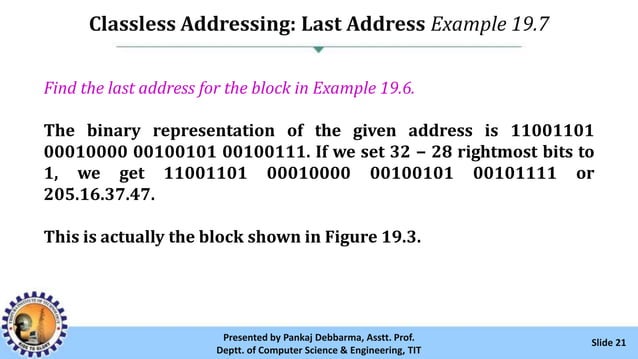 NETWORK LAYER - Logical Addressing | PPTX