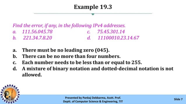 NETWORK LAYER - Logical Addressing | PPTX