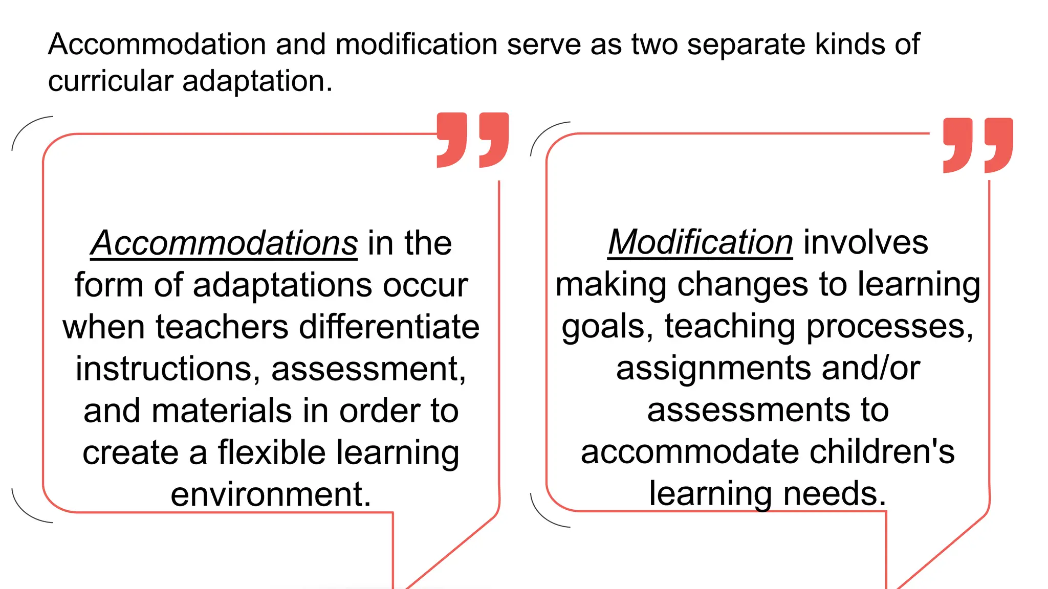 Curricular accommodations and adaptations | PPTX