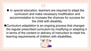 Curricular accommodations and adaptations | PPTX