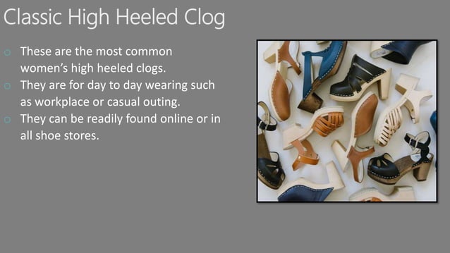 Common Types of Women's Clogs in Europe | PPT