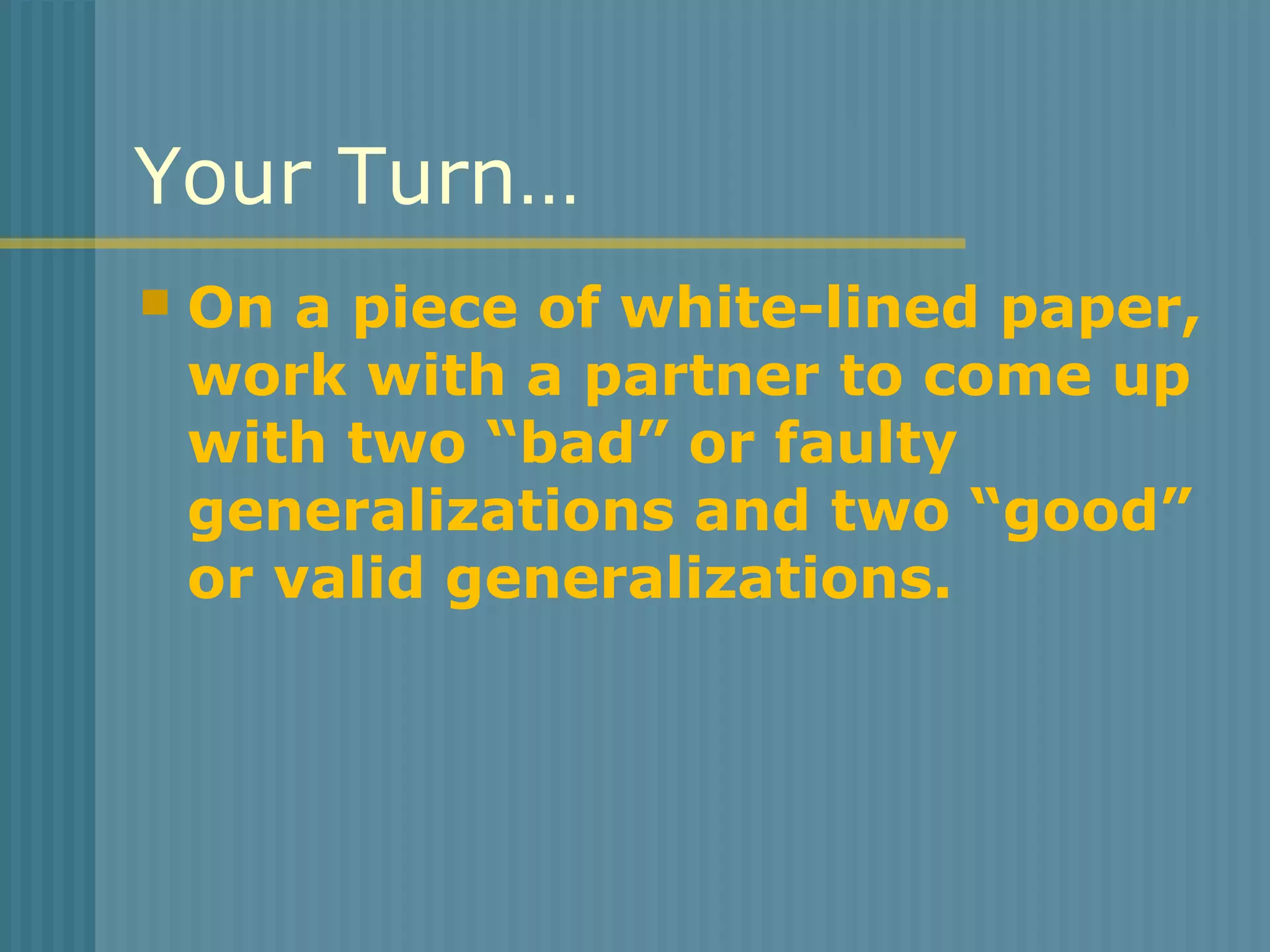 making generalizations- | PPT