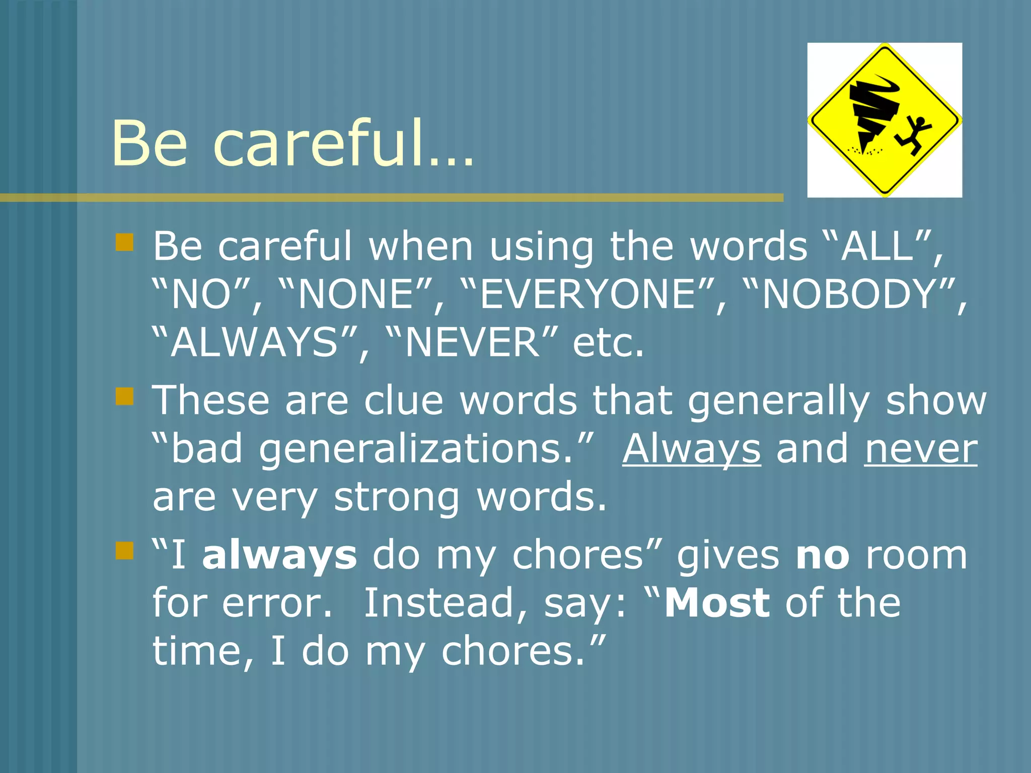 making generalizations- | PPT