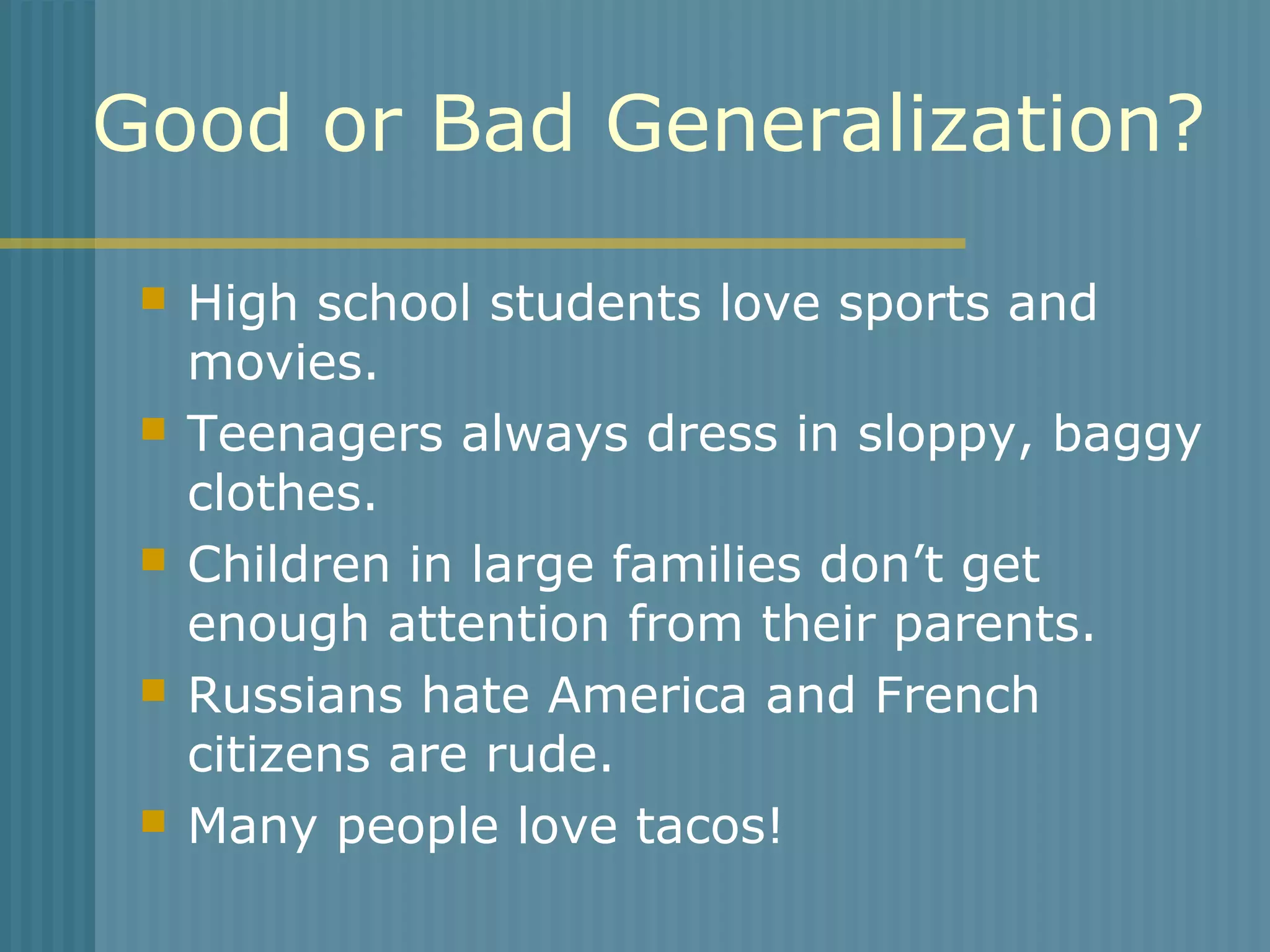 making generalizations- | PPT