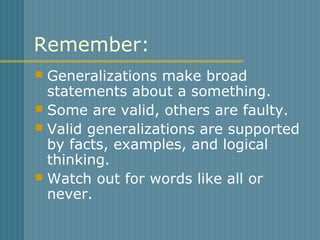 making generalizations- | PPT