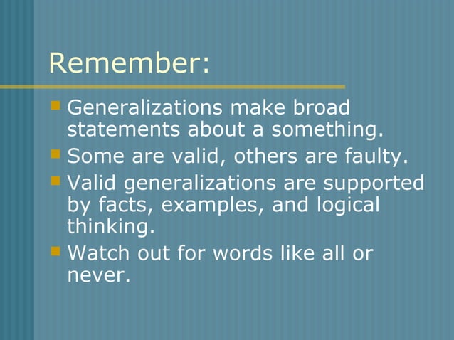 making generalizations- | PPT